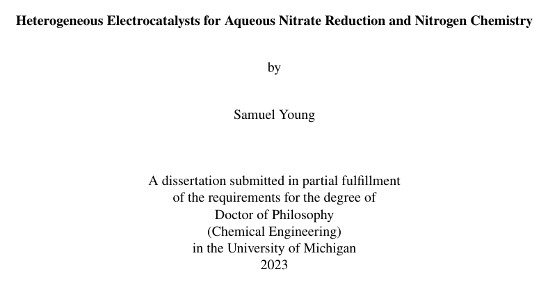 Written Dissertation | Samuel D. Young - Research Profile